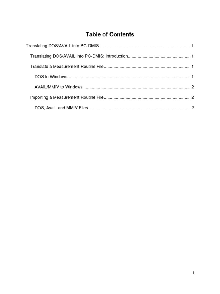 33 - Translating Dos - Avail Into Pc-Dmis | PDF