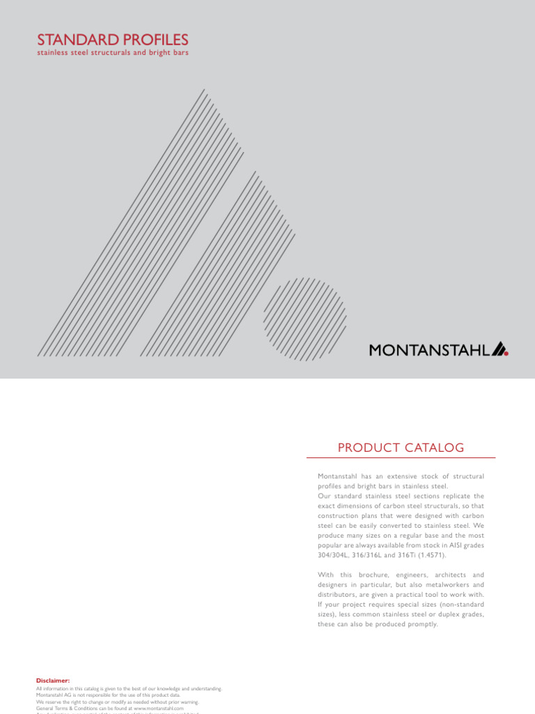 Standard Product Catalog Montanstahl | PDF | Stainless Steel | Civil ...