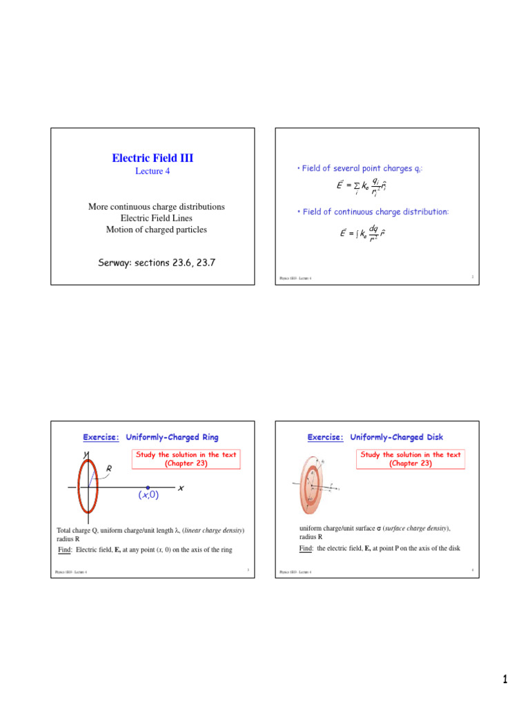Lecture4-Calculating Electric Fields-Ave | PDF | Electric Field | Electron