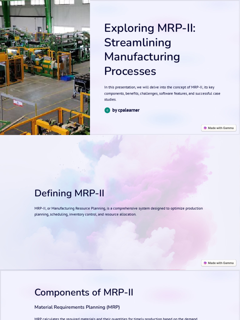 Exploring MRP II Streamlining Manufacturing Processes | PDF ...