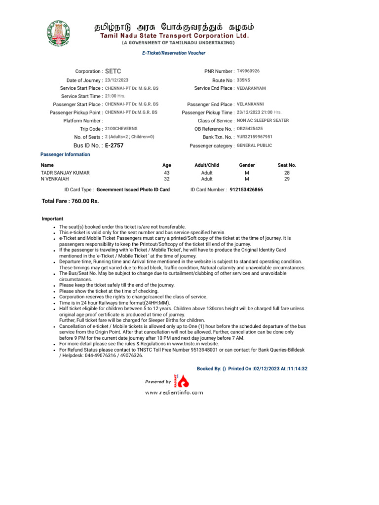 TNSTC | PDF