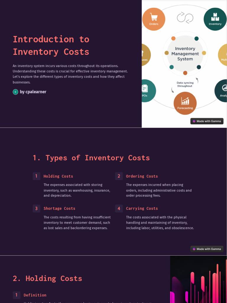 Introduction To Inventory Costs | PDF | Inventory | Cost