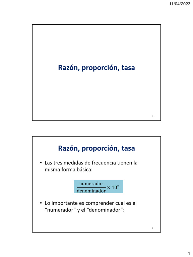 Proporciones, Tasas, Razones | PDF | Ciencia y matemáticas