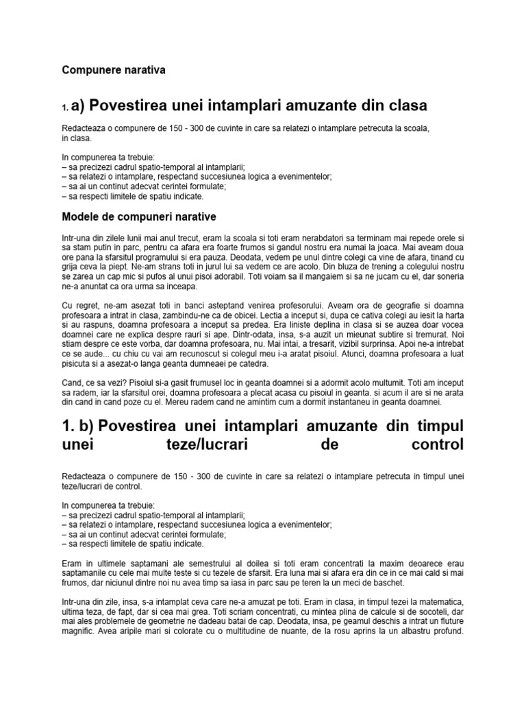 Compunere Narativa | PDF