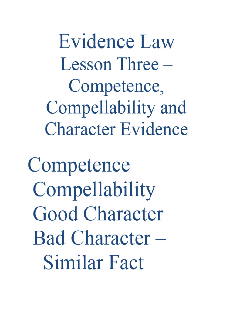 Evidence - Lesson Three | PDF