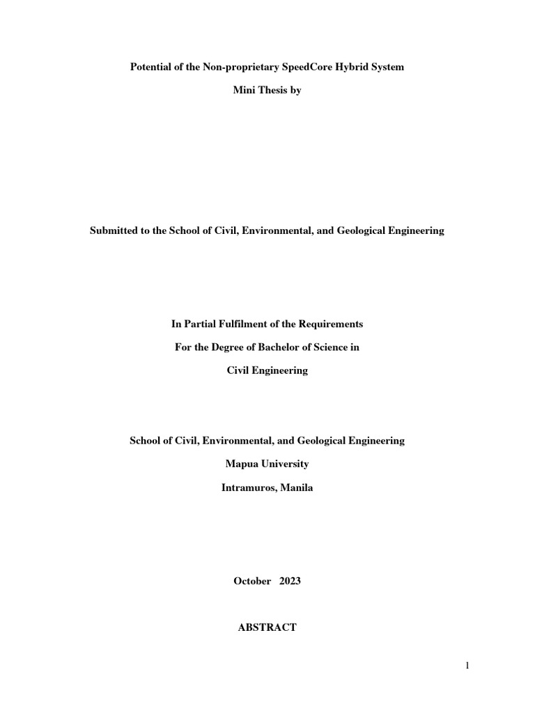 Mini Thesis Chap 1 To 3 | PDF | Sustainability | Green Building