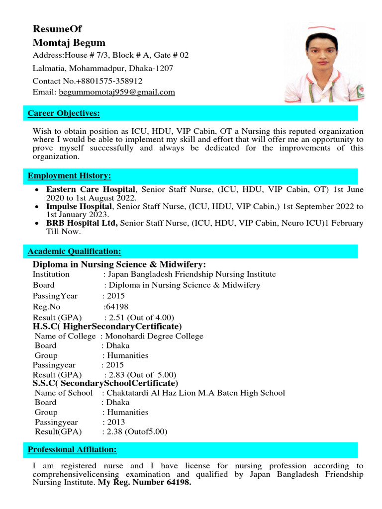 DCMT Dristy Saha CV | PDF