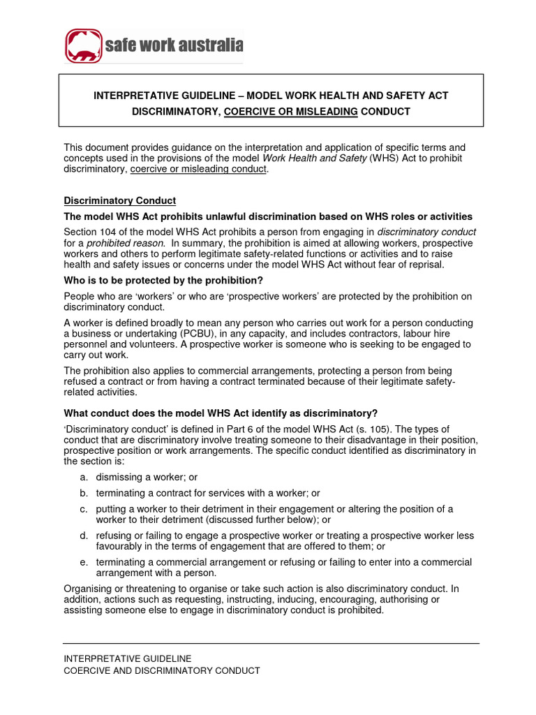 Interpretative Guideline - Discriminatory Conduct | PDF Interpretative Guideline - Discriminatory Conduct | PDF