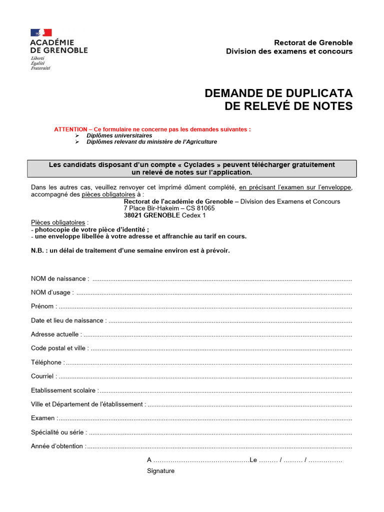 Demande de Duplicata 14489 - 0 | PDF
