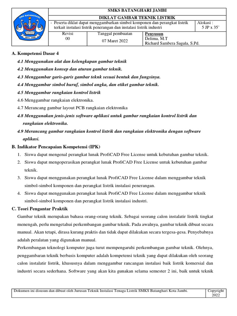 Jobsheet Gambar Teknik SMK TITL | PDF
