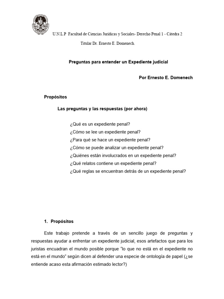 Cómo entender un expediente penal | PDF | Derecho penal | Testimonio