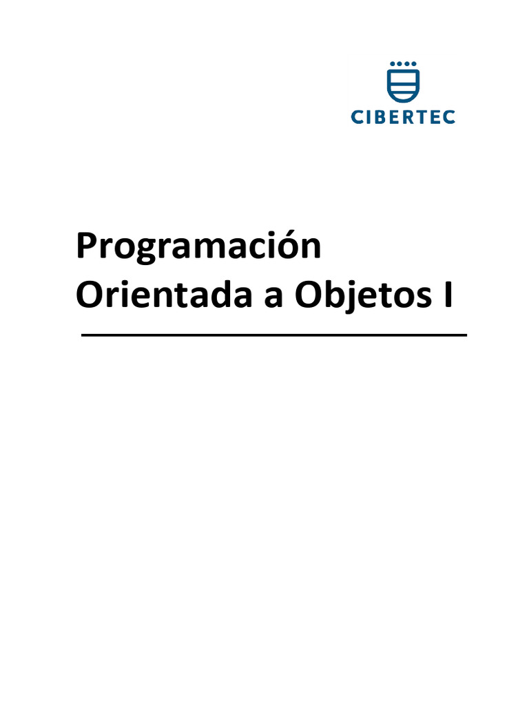 Manual Programacion Orientada a Objetos I | PDF