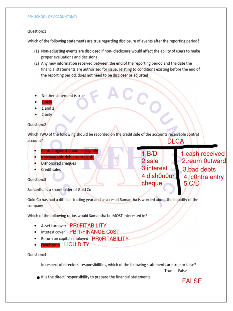 Dlca 1.B/D 2.sale 3.interest 4.dish0n0ur Cheque 1.cash Received 2.reurn 0utward 3.bad Debts 4 ...