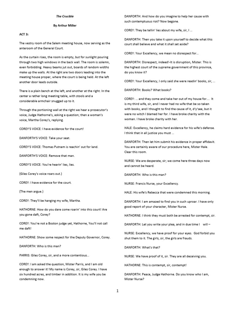 Crucible Act 3 LATheatre Script | PDF