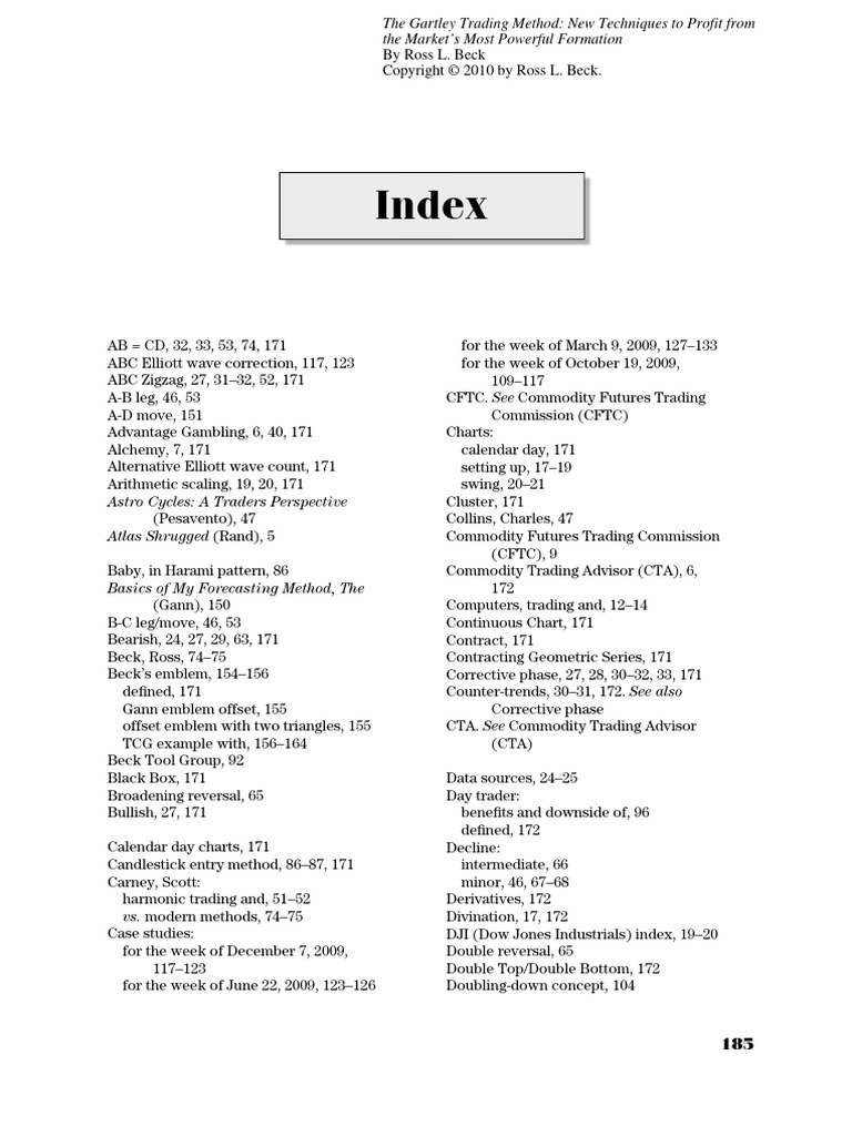 The Gartley Trading Method - 2012 - Beck - Index | PDF