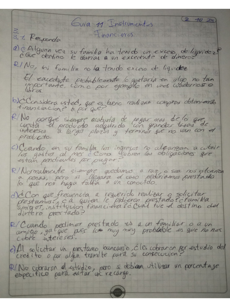 Guia 11 Instrumentos Financieros | PDF