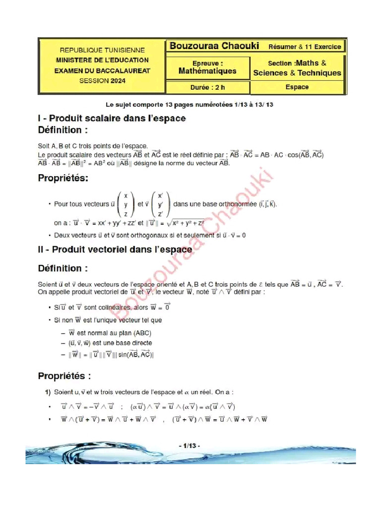 Géométrie Dans L'espace UDSN | PDF