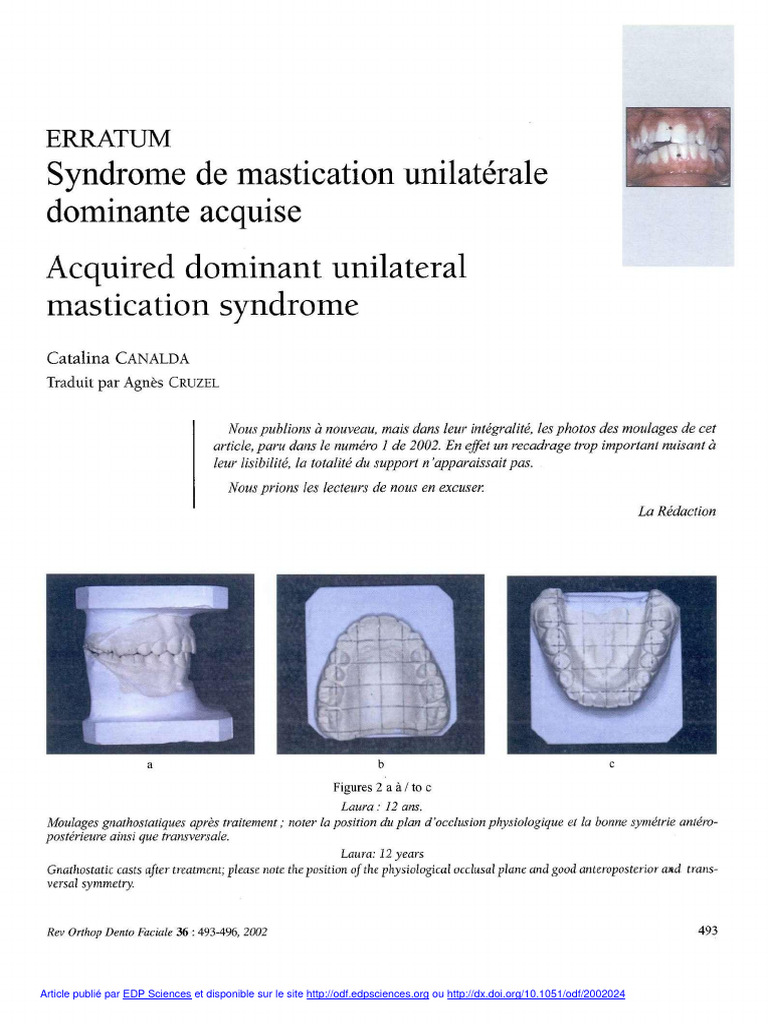 Erratum sur le syndrome de mastication | PDF | Études des langues étrangères | Sciences et ...