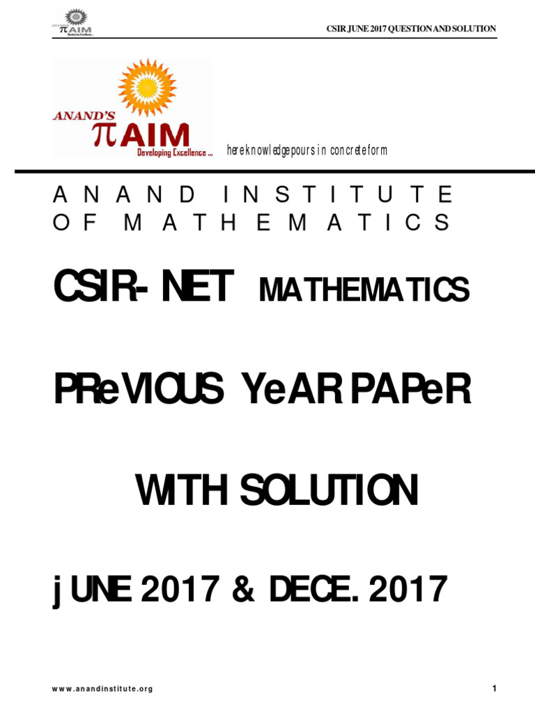 2017 June Solution (AIM) | PDF | Sphere | Matrix (Mathematics)