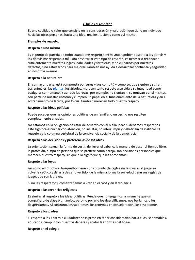 El Respeto Pdf Maestros Salón De Clases