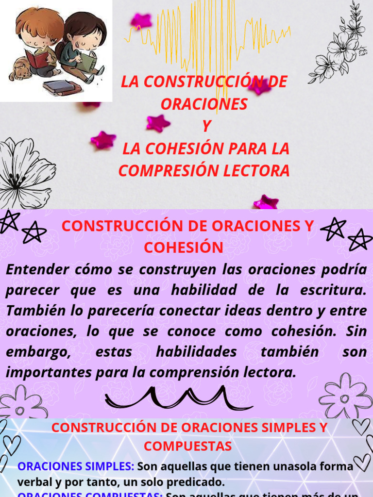 La Construcción de Oraciones y La Cohesión para La Compresión Lectora | PDF