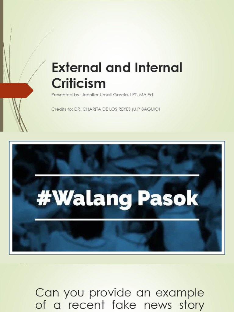 External and Internal Criticism (Autosaved) | PDF