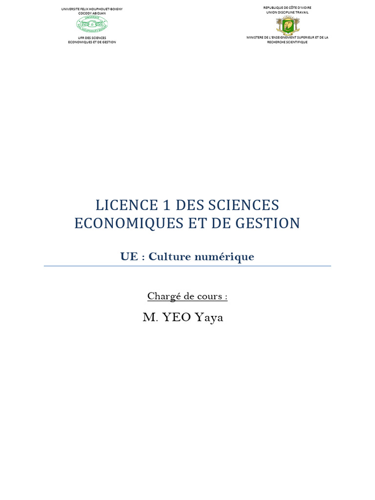 Cours Informatique L1 Pdf