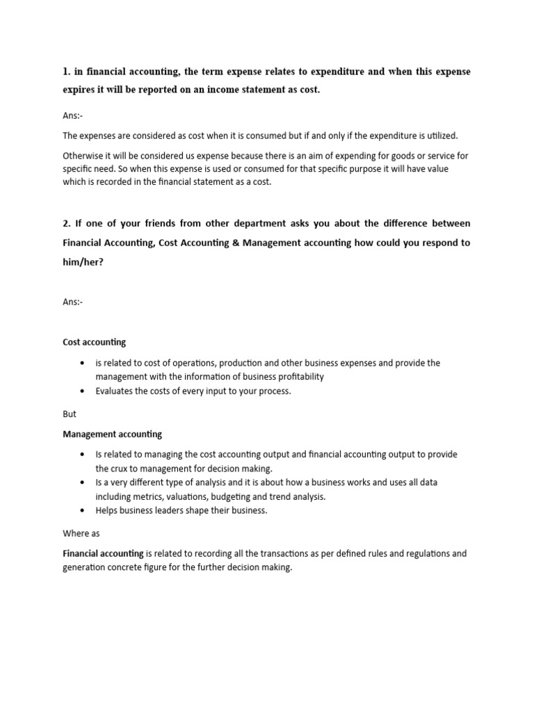 Cost Assignment 1 | PDF