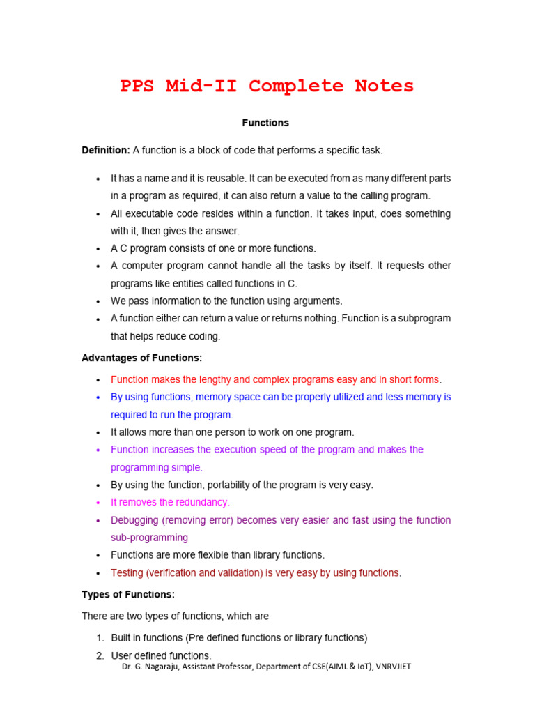 PPS Mid 2 Complete Notes | PDF