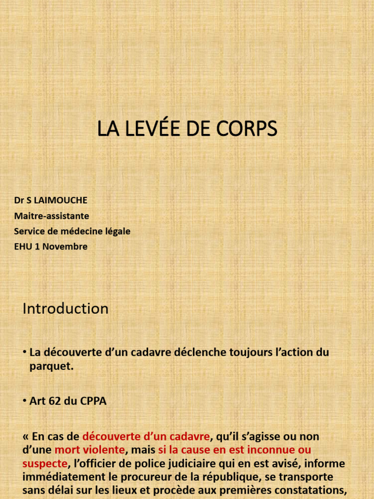 La Levée de Corps | PDF
