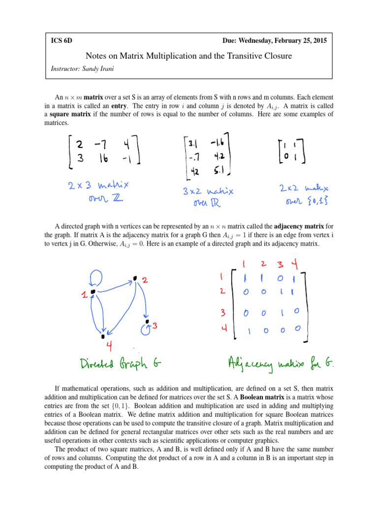 Matrix Multiplication | PDF | Matrix (Mathematics) | Vertex (Graph Theory)
