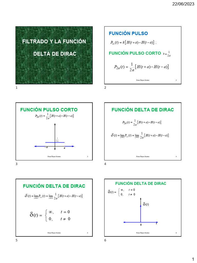 Función Delta de Dirac y Filtrado | PDF