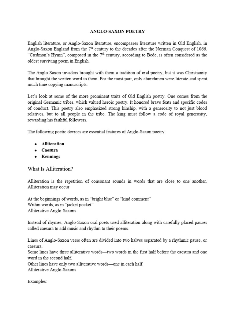 anglo-saxons poetry | PDF | Poetry | Anglo Saxons
