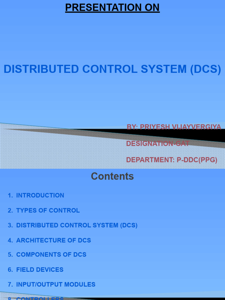 Overview of Distributed Control Systems | PDF