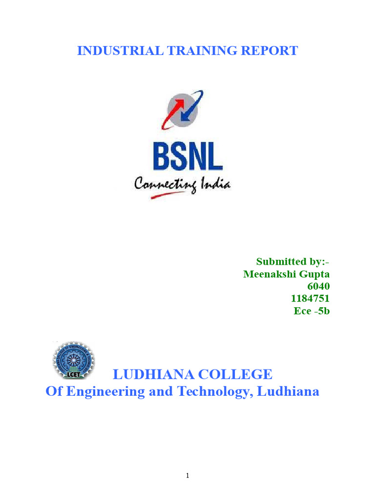 BSNL Training Report 4 PDF Free | PDF | Computers | Technology & Engineering