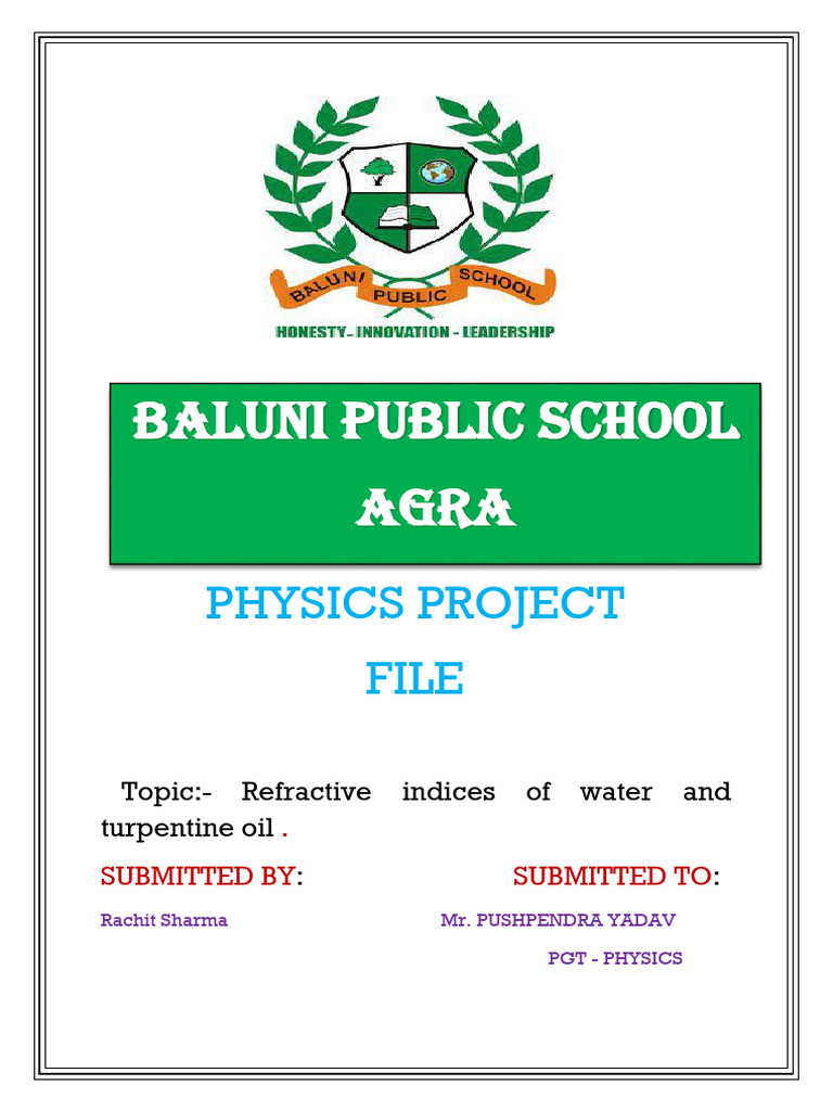 Physics Investigatory Project | PDF | Physical Sciences | Atomic