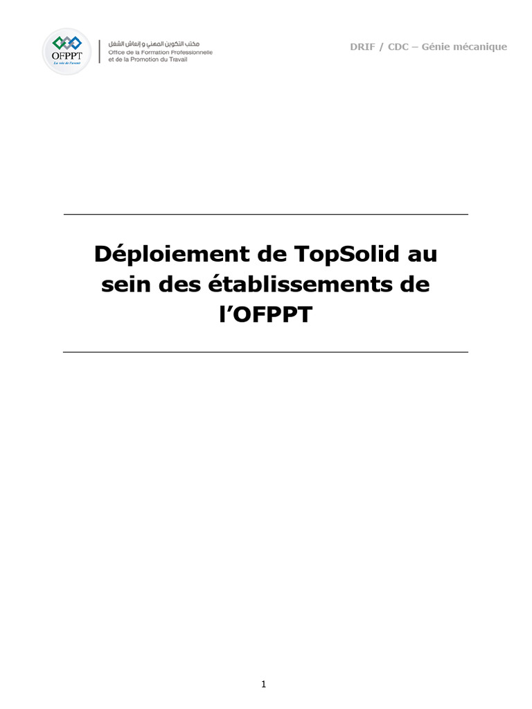 Installation de TopSolid pour OFPPT | PDF | Installation (Programmes ...