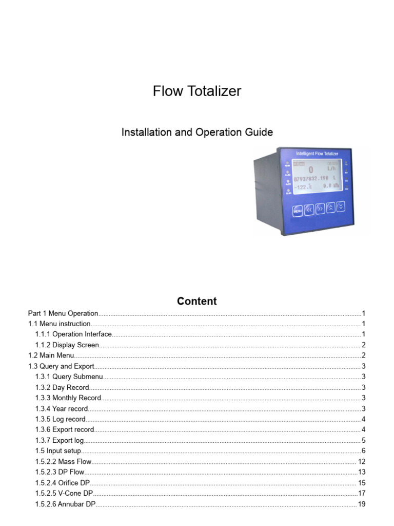Flow-Totalizer-Manual-96 | PDF