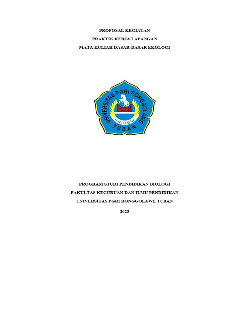 PROPOSAL PKL EKOLOGI (Nitip) | PDF