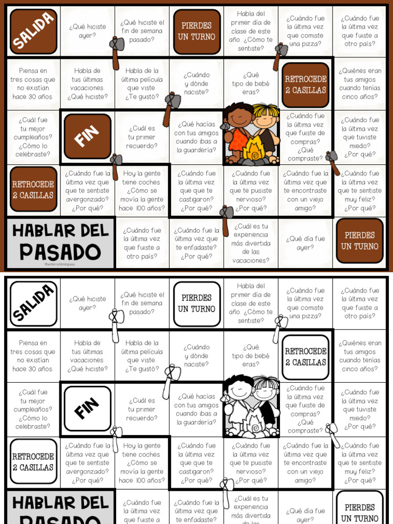 HABLAR DEL PASADO - Juegos de Mesa de Conversació | PDF