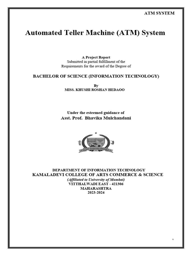 Atm System 1 | PDF | Automated Teller Machine | Personal Identification Number