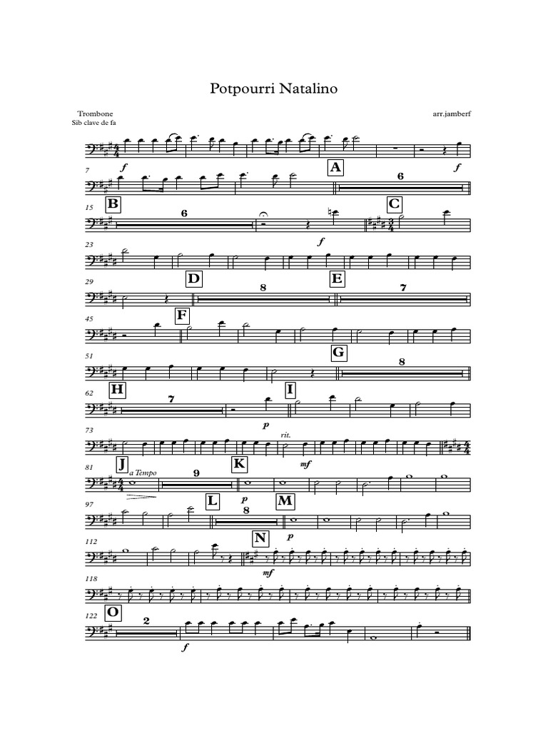 trombone fa sib - Partitura completa | PDF