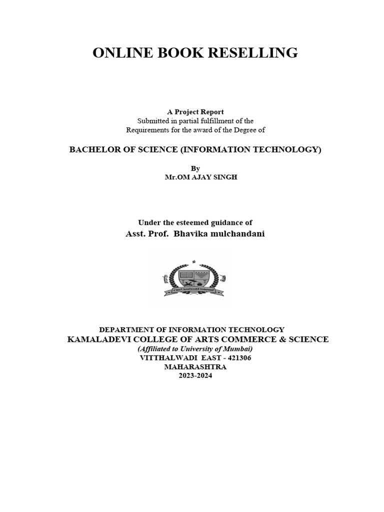 Online Book Reselling Project Report | PDF | Relational Database | Java (Programming Language)