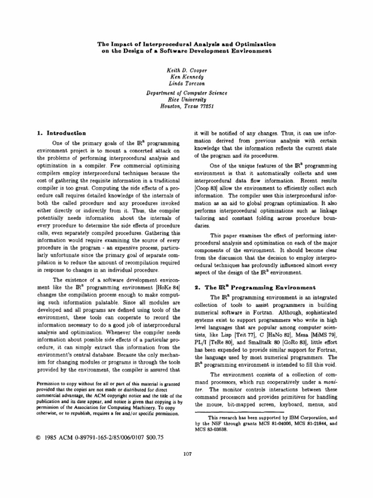 The Impact of Interprocedural Analisys | PDF