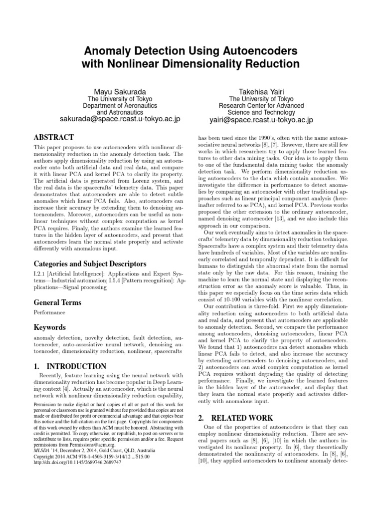 Sakurada 2014 | PDF | Principal Component Analysis | Machine Learning