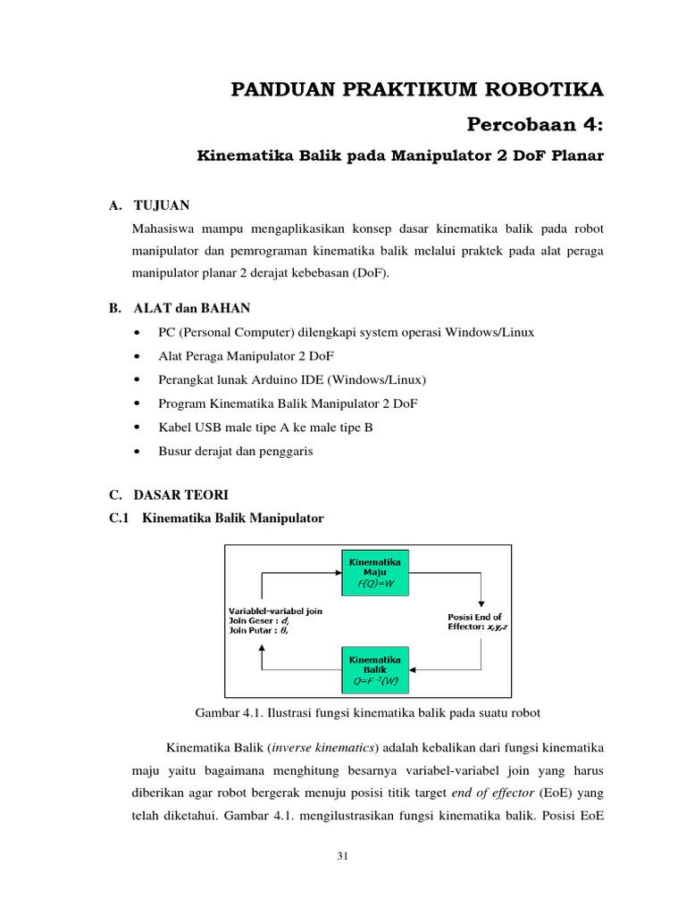 Petunjuk Praktikum Robotika 2022 P4 | PDF