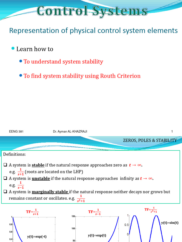06 Stability Analysis - Routh Criterion | PDF | Stability Theory | Control Theory