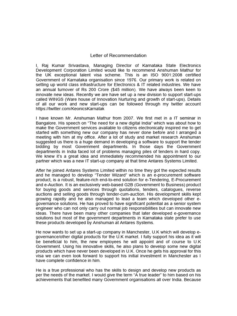 Recommendation Keonics | PDF