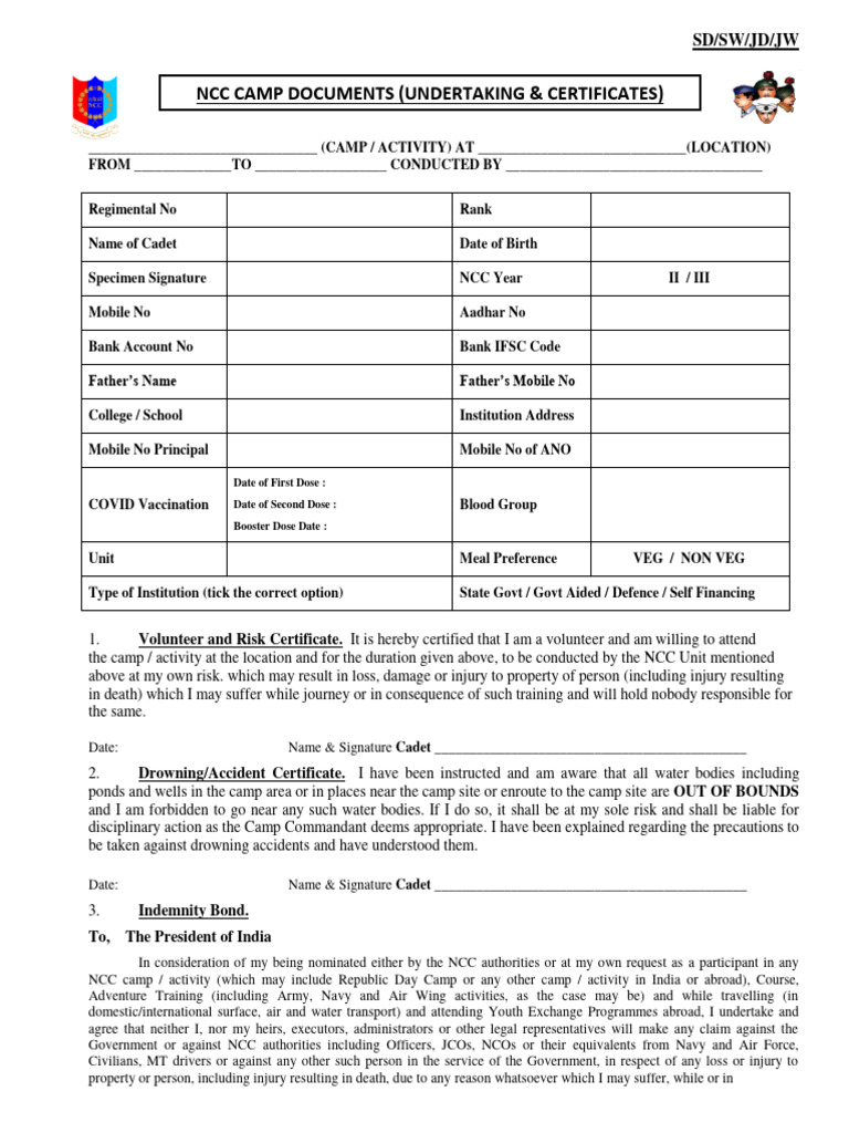 Camp Documents | PDF | Indemnity