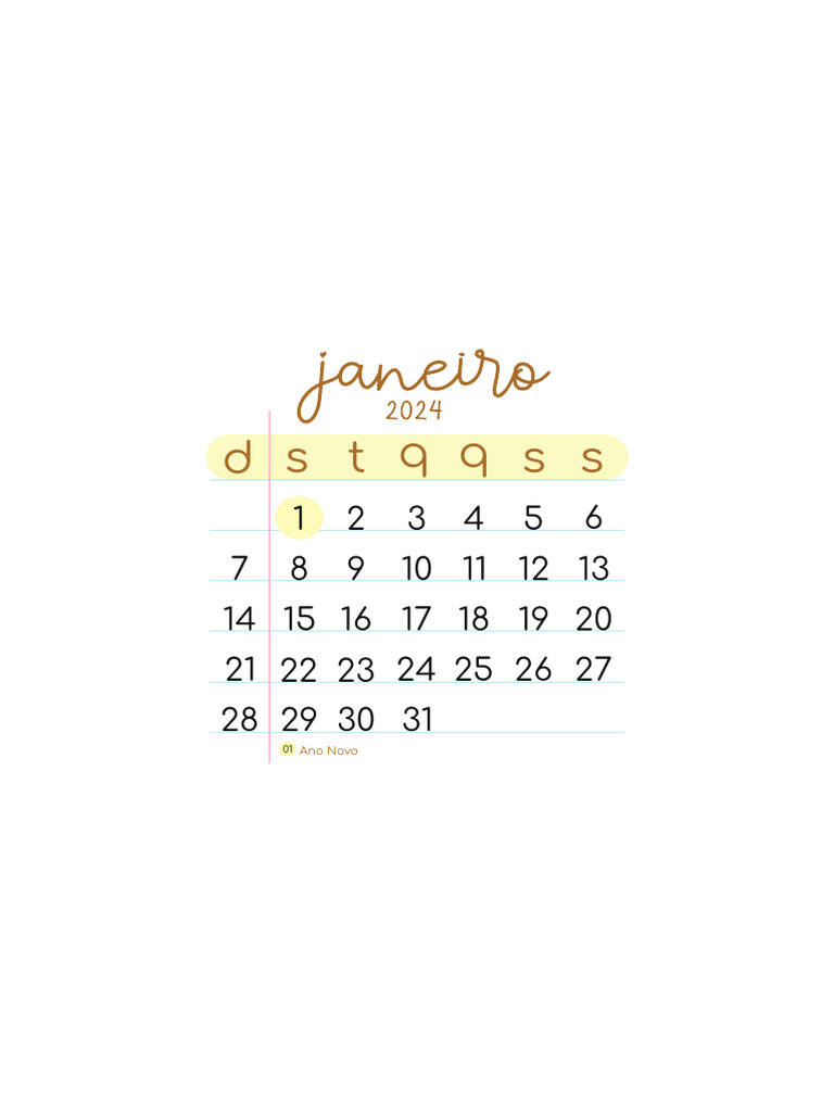 Calendário Anual com Metas e Eventos | PDF